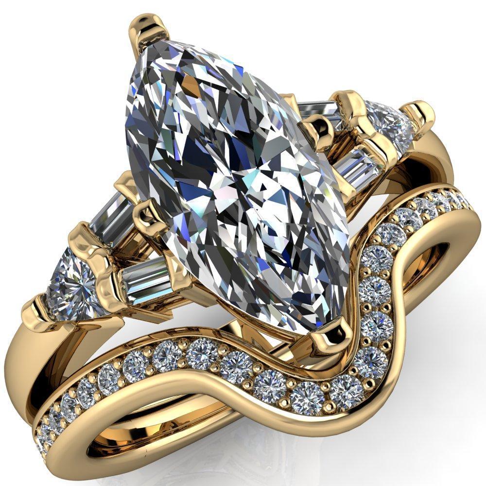 Alivia Marquise Center Stone Split Diamond Euro Shank Ring – FIRE ...