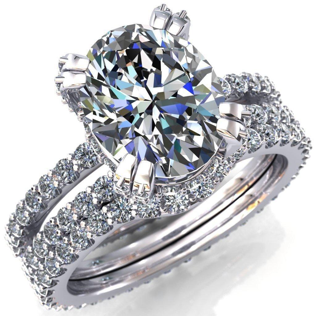 Double band engagement ring setting store