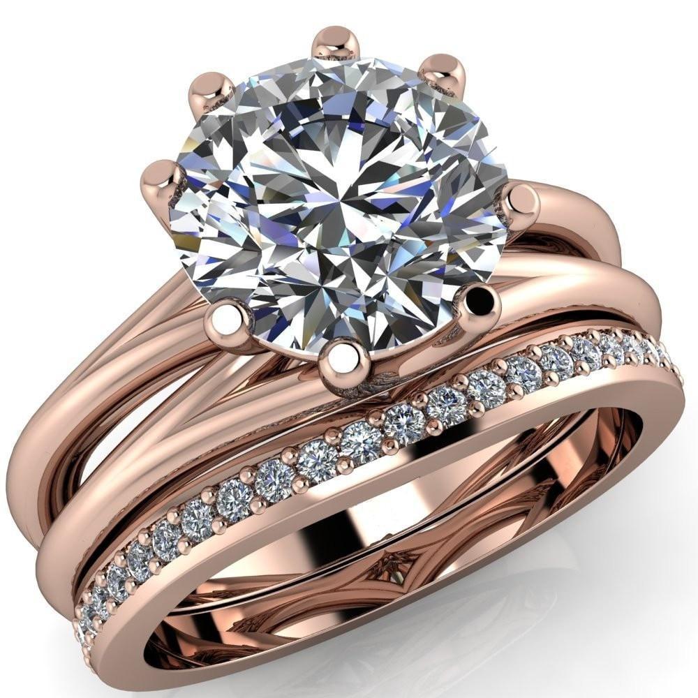 Emery Round Center Stone 8 Prong Split Shank Engagement Ring – FIRE ...