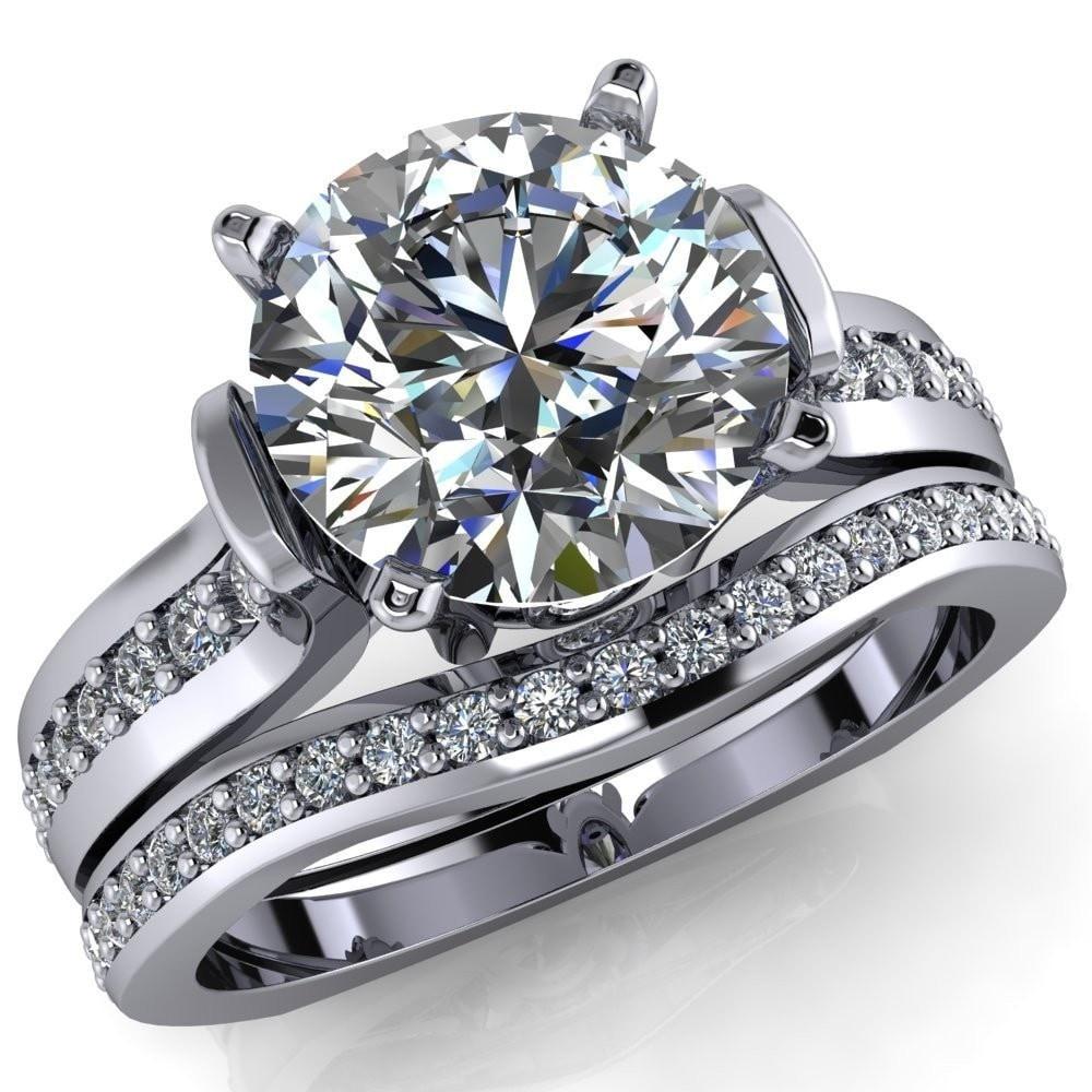 Fletcher Round Center Stone Diamond Channel 4 Prong Ring – FIRE ...