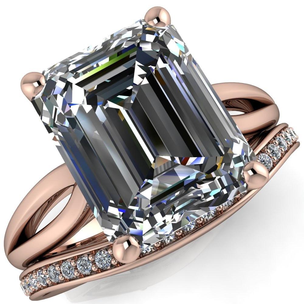 Maxwell Emerald Center Stone 4 Prong Split Shank Engagement Ring – FIRE ...