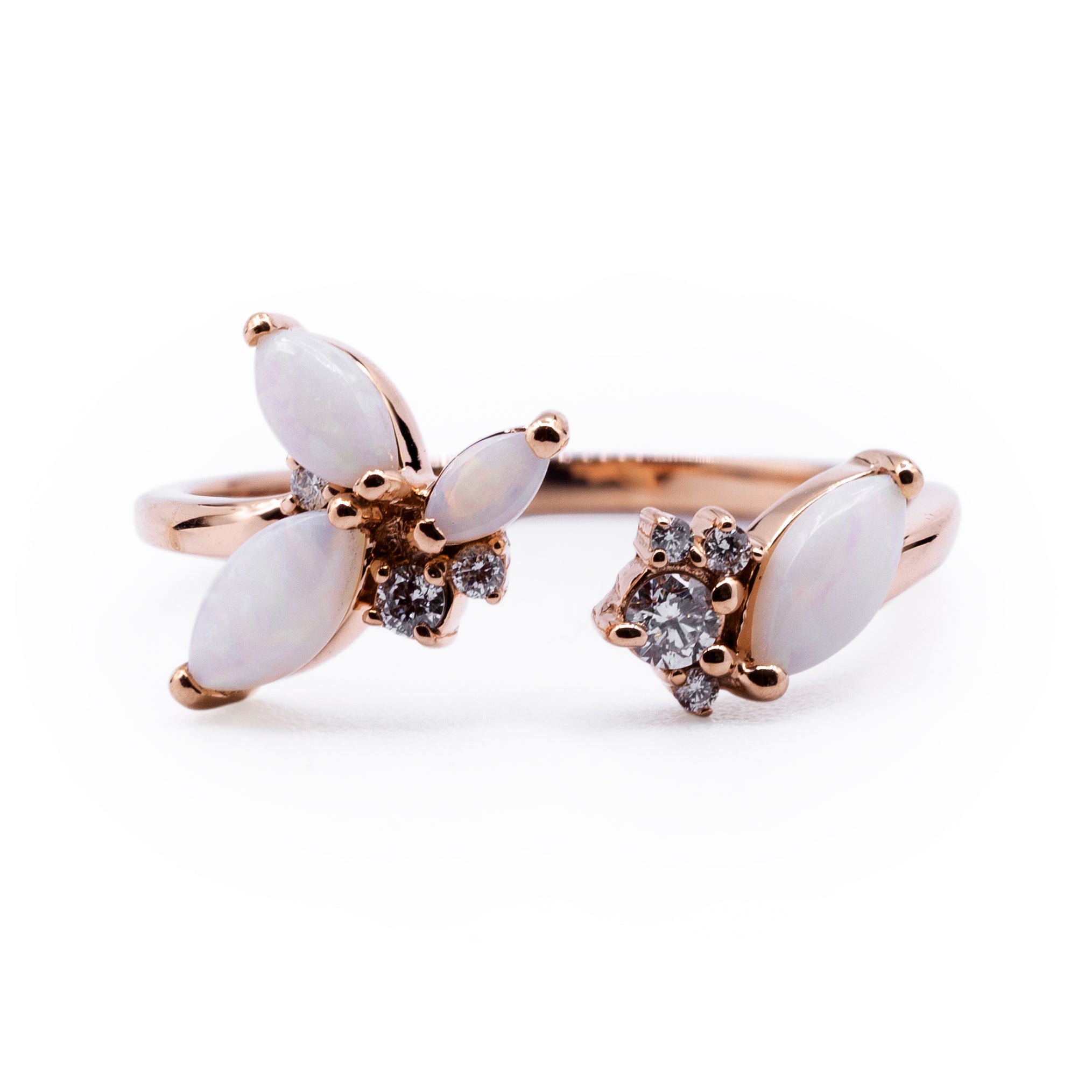 Australian Opal Multi Stone Open Space Ring – FIRE & BRILLIANCE