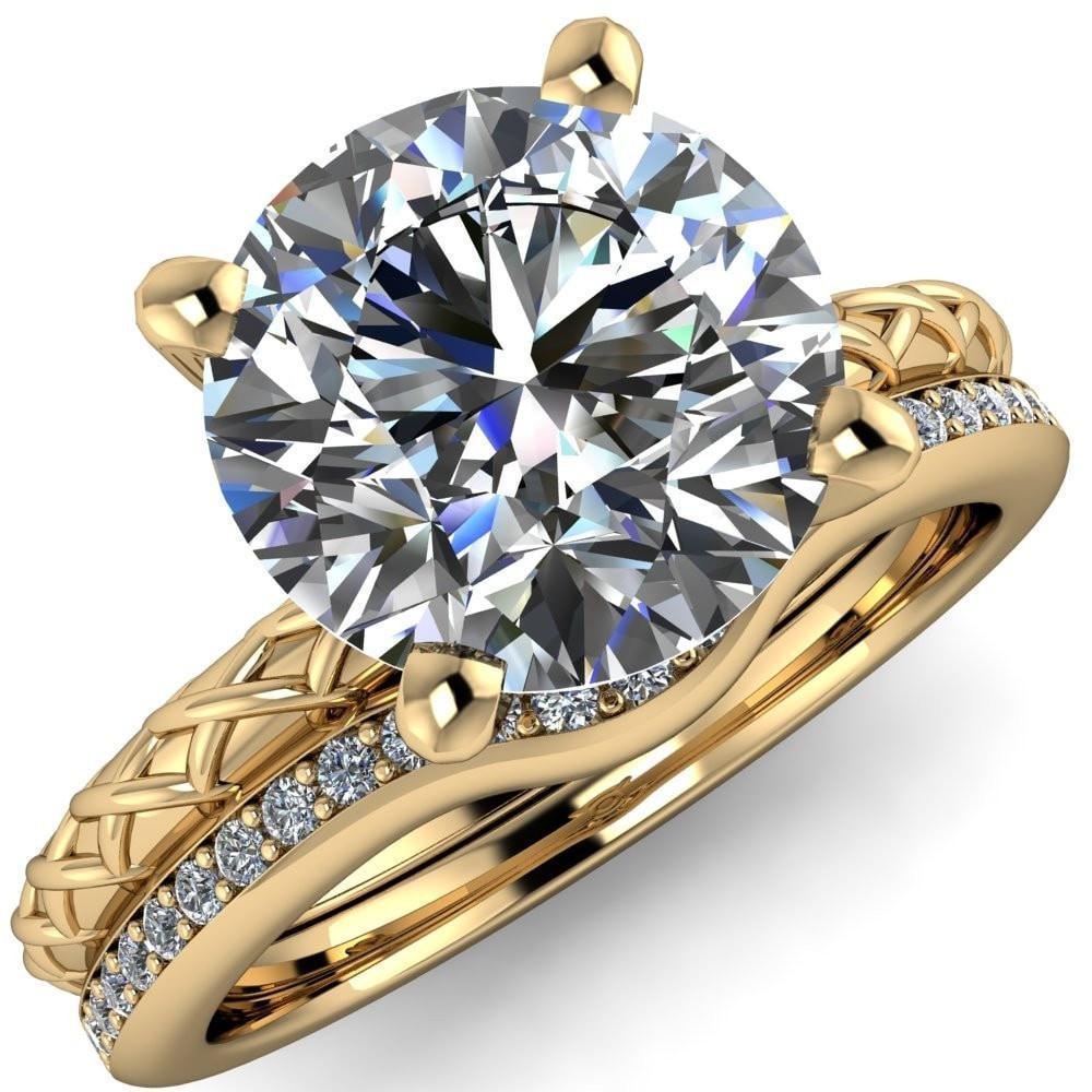 Xandra Round Center Stone 4 Prong Engagement Ring – FIRE & BRILLIANCE